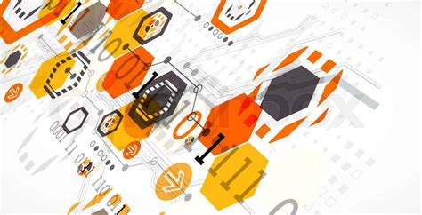 Abstract Circuit Board Background With Hexagons Hi Tech Dig Colourbox