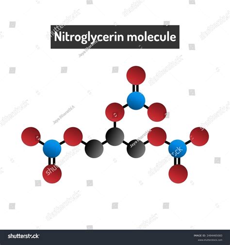 Nitroglycerin Molecule Chemical Structure Medical Uses Stock Vector Royalty Free 2494465083