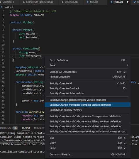 solidity compiler error in vs code · issue 188 · juanfranblanco vscode solidity · github