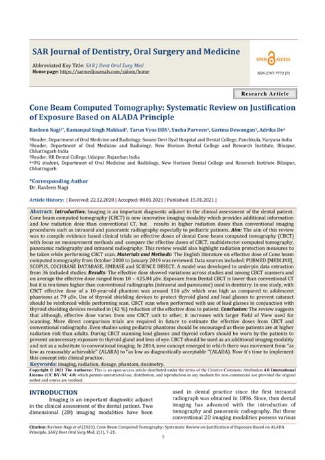 Pdf Cone Beam Computed Tomography Systematic Review On Justification Of Exposure Based On