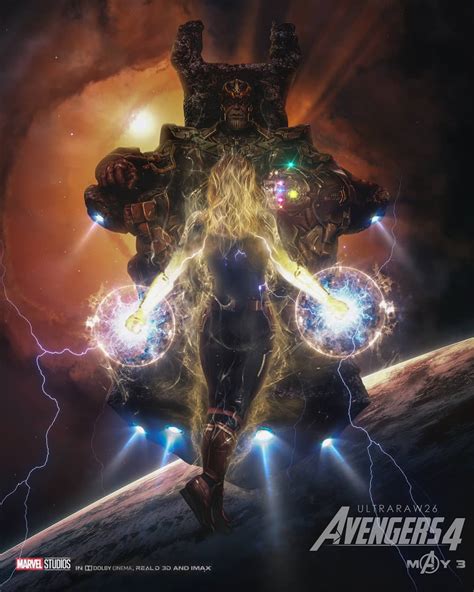 Captain Marvel Vs Thanos Avengers 4 Fan Art By Ultraraw26 R