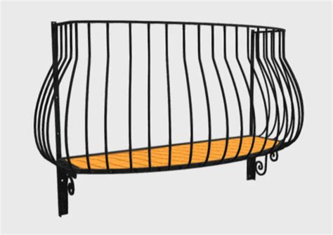Elegant 6 Deep Pot Belly Picket Wrought Iron Balcony Traditional Frnech Italian Style