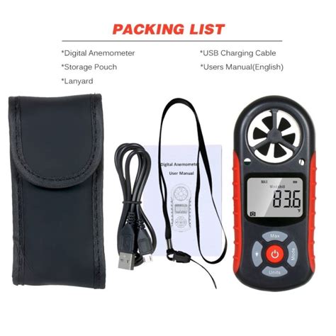 Anemometer Digital 8 In1 Handheld Anemometer Barometer Altitude Meter