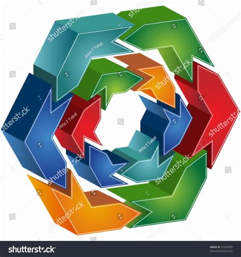 Hexagon Arrow Chart Arrow Flowchart Object Stock Vector Royalty Free 31628995 Shutterstock