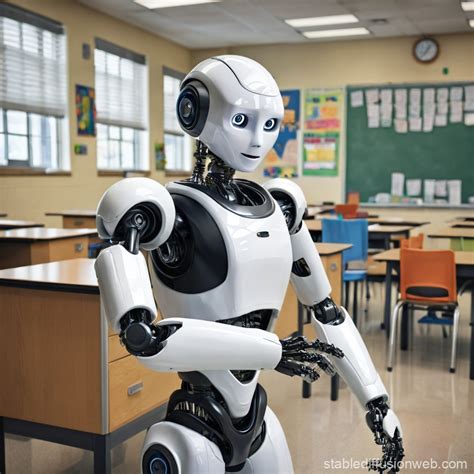 Robot Role Playing In Classroom Stable Diffusion Online