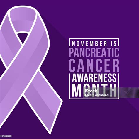 November Pancreatic Cancer Awareness Month Text In White Frame And Big
