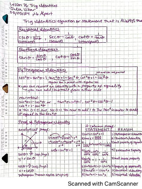 Trig Notes Pdf