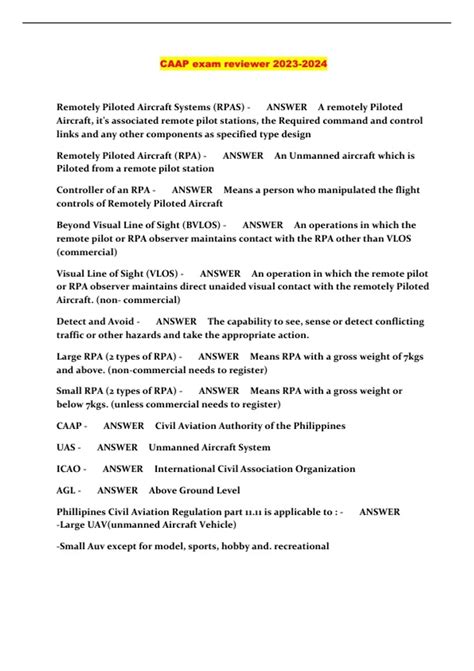 CAAP Exam Reviewer CAAP Stuvia US
