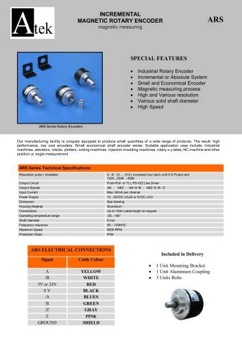 MAGNETIC LINEAR ENCODER SCALES ATEK SENSOR TECHNOLOGIE PDF Catalogs Technical