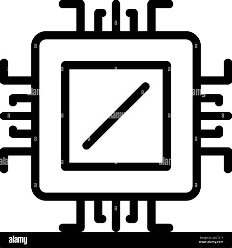 Microchip Processor Icon Outline Style Stock Vector Image Art Alamy