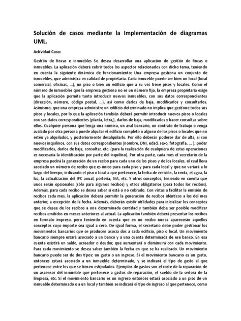 Solución De Casos Mediante La Implementación De Diagramas Uml Pdf