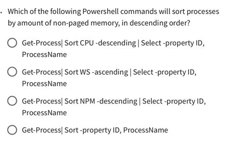 Which Of The Following Powershell Commands StudyX