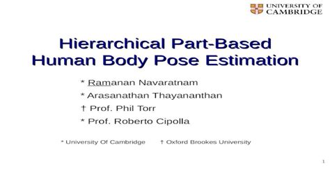Ppt 1 Hierarchical Part Based Human Body Pose Estimation Ramanan