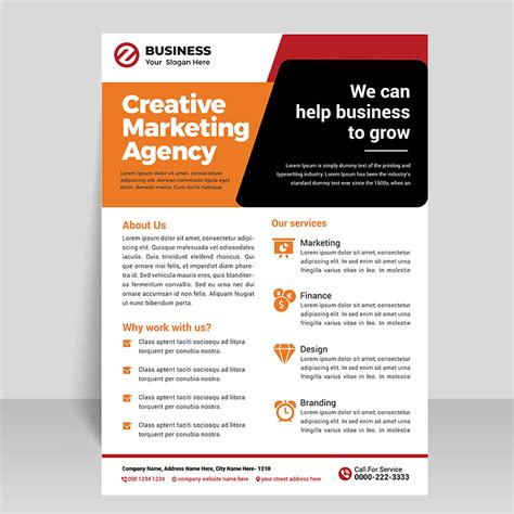 Orange Black Abstract Flyer Template Freepng