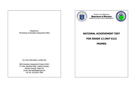 What Is National Achievement Test For Grade 10 Free Math Worksheet