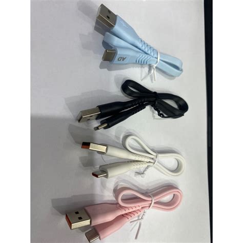 Jual Kabel Data Cm Merek Ad Fast Charging Usb To Type C Cable Charger Gepeng Warna Warni