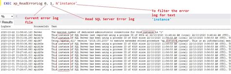 How To Read Sql Server Error Logs Using The Xpreaderrorlog Sql Bi Tutorials