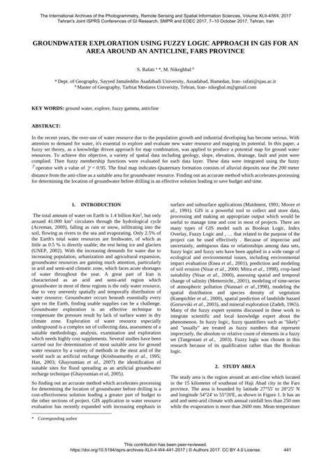 Pdf Groundwater Exploration Using Fuzzy Logic Approach