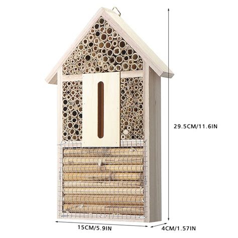 Bee Wooden House Natural Garden Bug Nest Hanging S Vicedeal