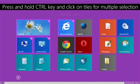 How To Select Multiple Tiles And Show Bottom App Bar On Start Screen In Windows 81 Askvg