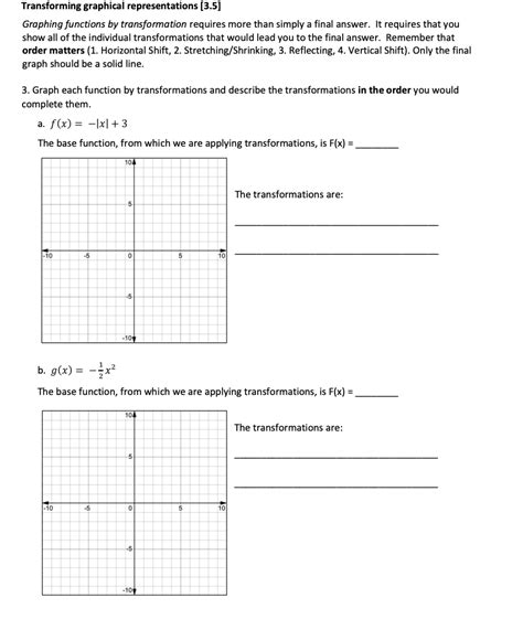 Solved Transforming Graphical Representations 35 Graphing