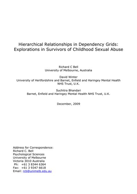 Pdf Hierarchical Relationships In Dependency Grids Explorations In