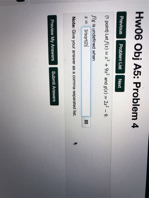 Solved Hw06 Obj A5 Problem 4 Previous Problem List Next 1