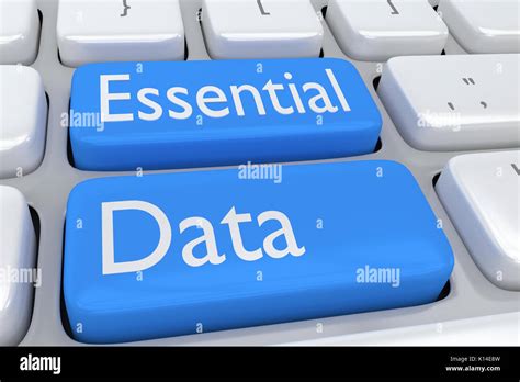 3d Illustration Of Computer Keyboard With The Script Essential Data