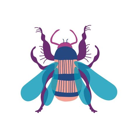 Premium Vector Cute Colorful Wasp Insect Top View Vector Illustration