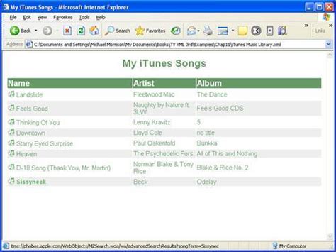 Building An ITunes Web Viewer XML