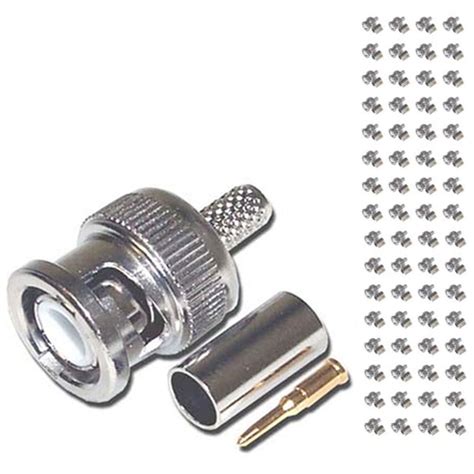 3 Piece Bnc Male Crimp On Cctv Connectors Rg59 Coax