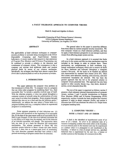 A Fault Tolerance Approach To Computer Viruses Pdf Computing