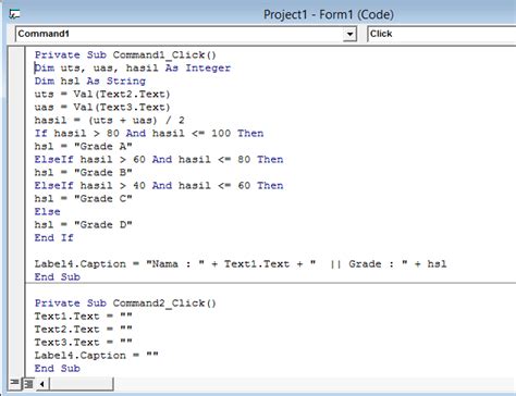 8 Contoh Program Visual Basic Beserta Pengertian Dan Penjelasannya Images
