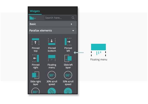 prototyping fixed menu positioning in justinmind justinmind