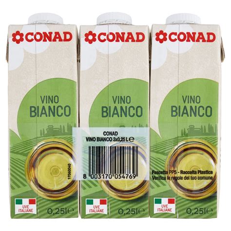 Vino Bianco 3 X 0 25 L Conad In Vendita Online Conad