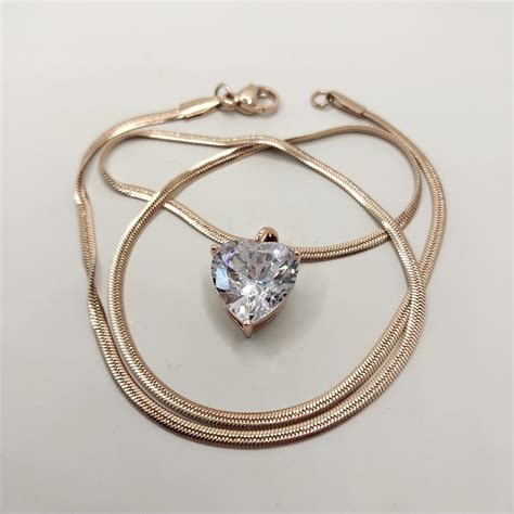 ᐉ Кулон з цирконом у формі серця Xuping Jewelry на ланцюжку плетіння змійка ювелірний сплав 50