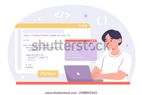 Man Python Code Concept Programmer Specialist Stock Vector Royalty Free 2398041543 Shutterstock
