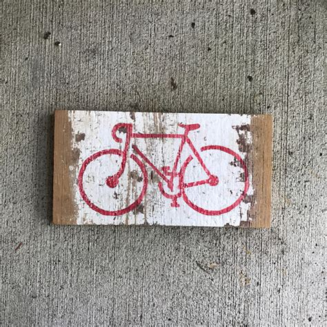 Red Bicycle Barn Wood Sign