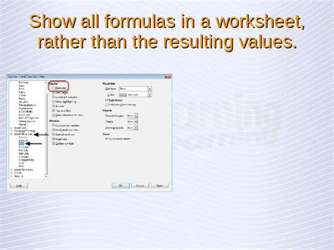 Advanced Spreadsheets Show Formulas