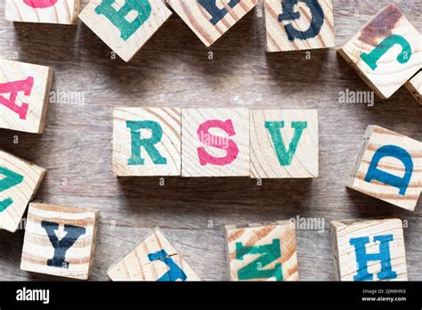 Bloc Alphabétique Du Mot Rsv Abréviation Du Virus Respiratoire