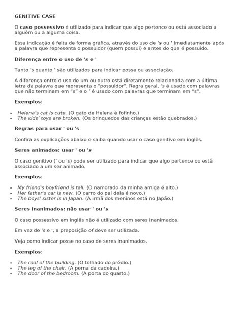 Genitive Case Pdf
