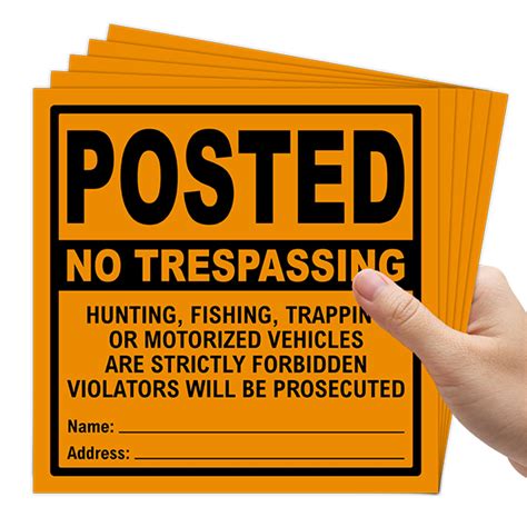 Orange Posted No Trespassing Strictly Forbidden Sign Fast Shipping