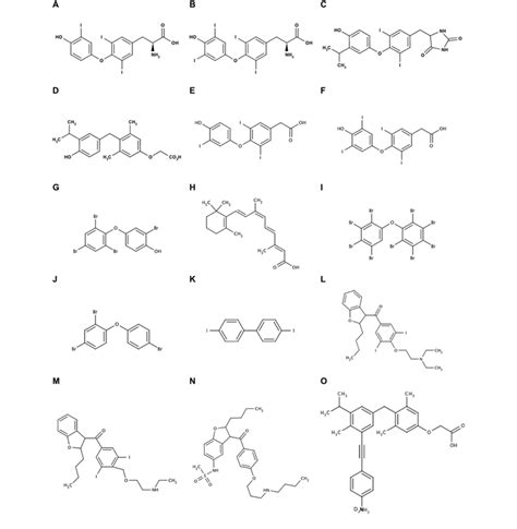 Chemical structures of A) 3,3$,5-triiodo-L-thyronine (T 3 ), B ...