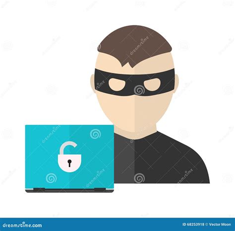Hacker Activity Vector Illustration In Flat Design Style Computer Hacking Internet Security