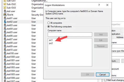 Restrict User Logon To Specific Computers Active Directory Pro