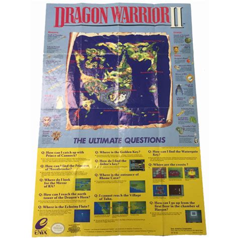 Dragon Warrior Ii World Map Nes For Sale Dkoldies
