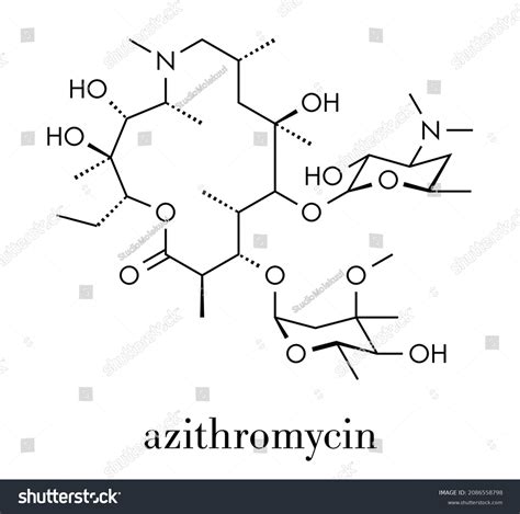 Azithromycin Antibiotic Drug Macrolide Class Molecule Stock Vector