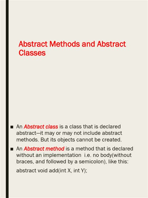 Abstract Classes Pdf