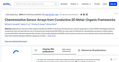 Chemiresistive Sensor Arrays From Conductive 2d Metalorganic Frameworks
