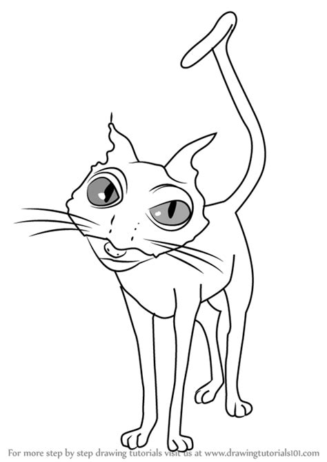 Step By Step How To Draw Cat From Coraline